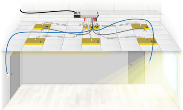 flex7 Applications - Absence Control With Daylight Linking To All Luminaires - 2 x Sensor Heads ...